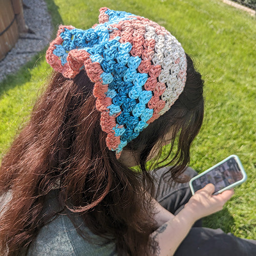 Bandana léger au crochet en coton doux – Passionlaine